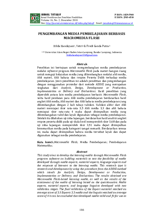 (PDF) Pengembangan Media Pembelajaran Berbasis Macromedia Flash