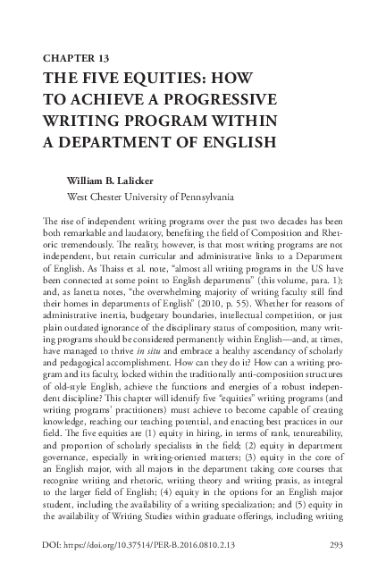 (PDF) Chapter 13. The Five Equities: How to Achieve a Progressive ...