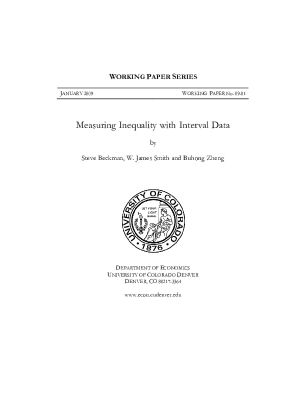 (PDF) Measuring inequality with interval data