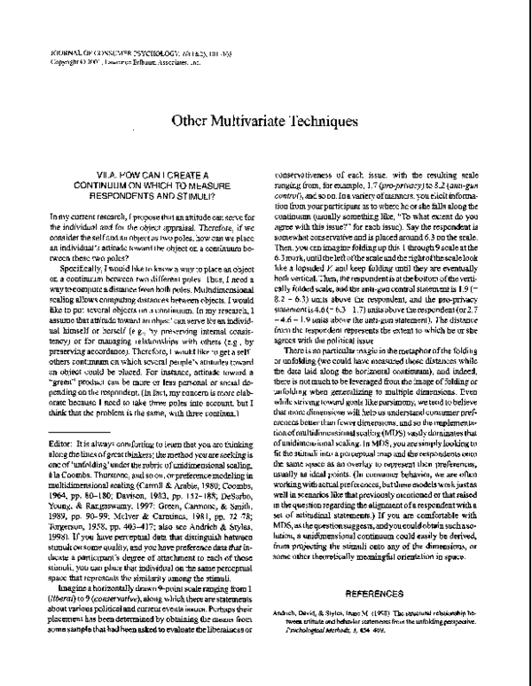 (PDF) Other Multivariate Techniques