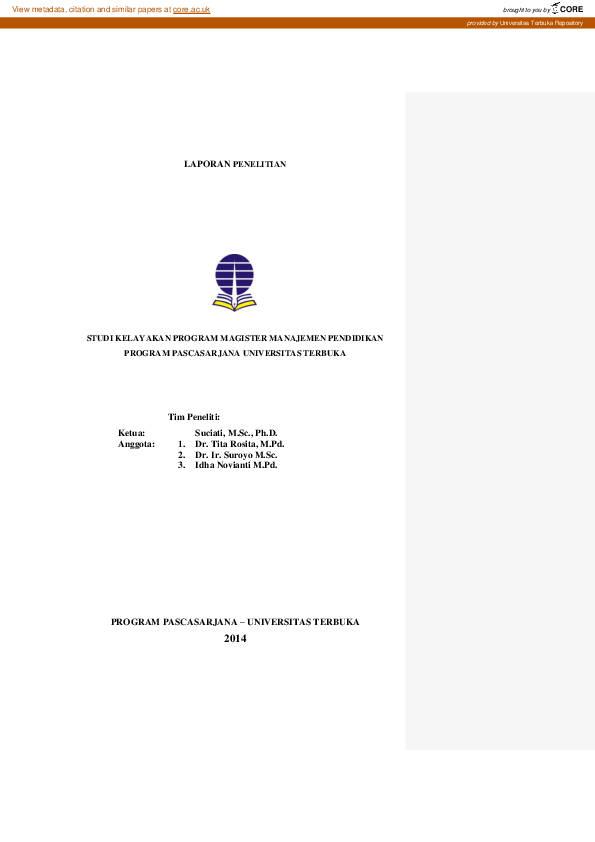(PDF) Studi Kelayakan Program Magister Manajemen Pendidikan Program ...