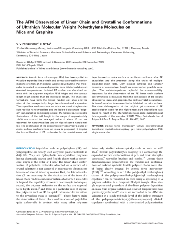 (PDF) The AFM observation of linear chain and crystalline conformations ...