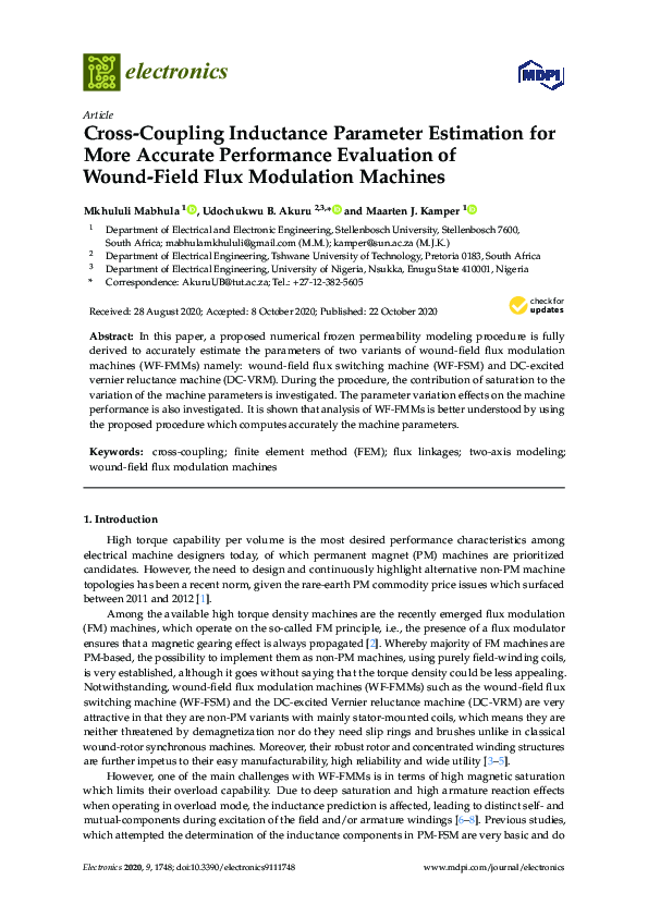 Pdf Cross Coupling Inductance Parameter Estimation For More Accurate