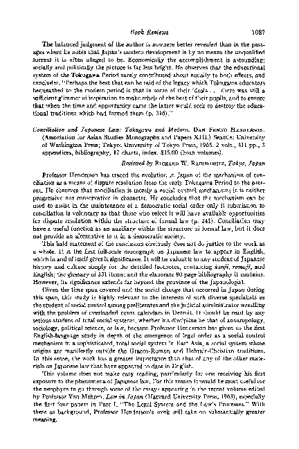 (PDF) Conciliation and Japanese Law: Tokugawa and Modern . Dan Fenno ...