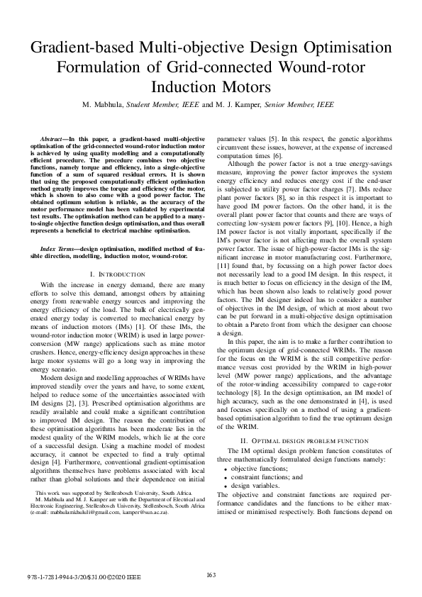 (PDF) Gradient-based Multi-objective Design Optimisation Formulation of Grid-connected Wound ...
