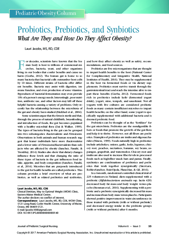 (PDF) Probiotics, prebiotics, and synbiotics