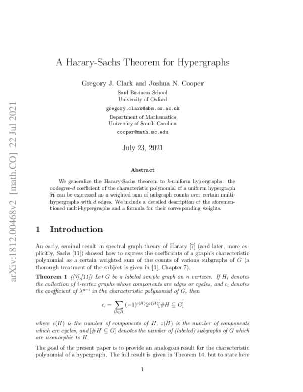 (PDF) A Harary-Sachs theorem for hypergraphs