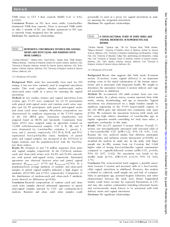 (PDF) P593 A cross-sectional study of birth mode and vaginal microbiota ...