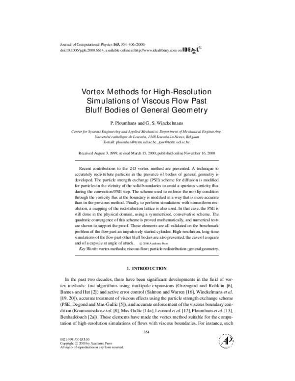 Pdf Vortex Methods For High Resolution Simulations Of Viscous Flow