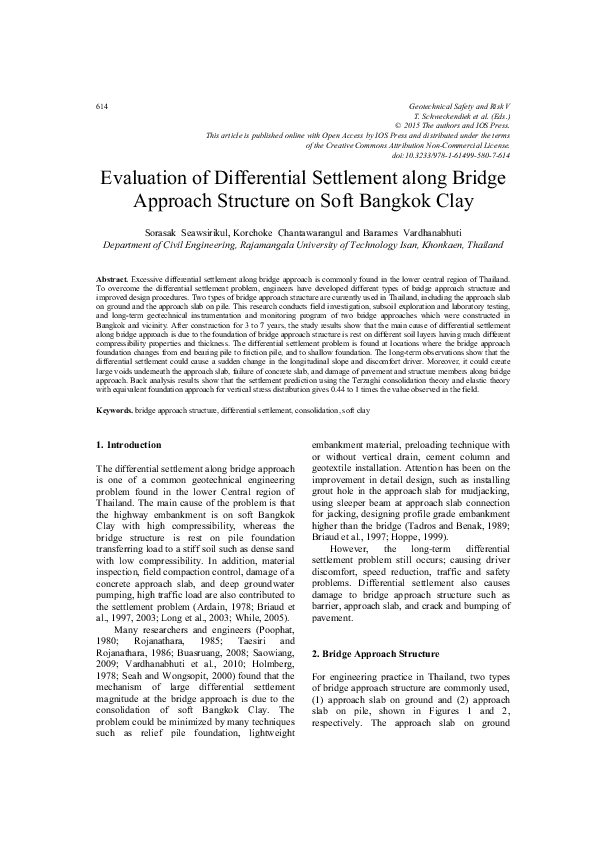 (PDF) Evaluation of Differential Settlement along Bridge Approach ...