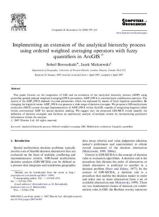 (PDF) Implementing an extension of the analytical hierarchy process using ordered weighted ...