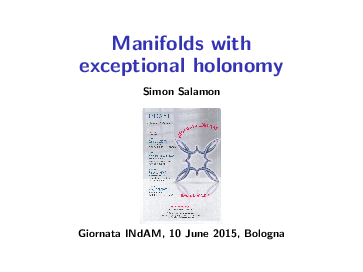 (PDF) Manifolds with Exceptional Holonomy | Simon Salamon - Academia.edu