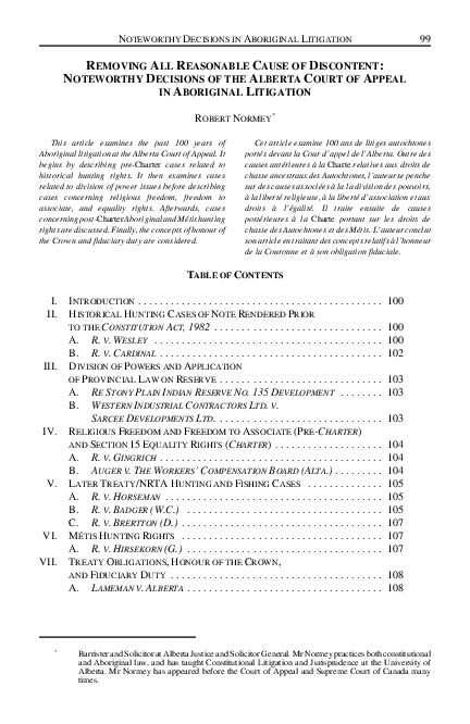 (PDF) Removing all Reasonable Cause of Discontent: Noteworthy Decisions ...