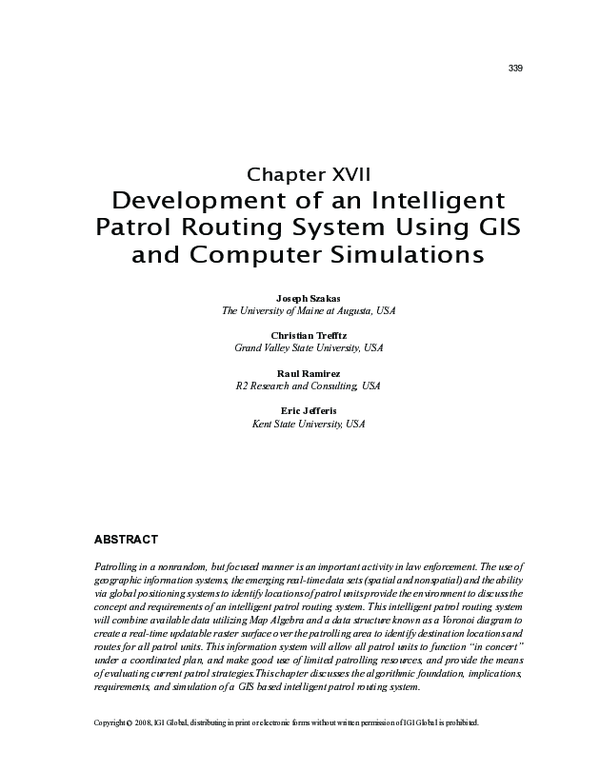 (PDF) Development of an Intelligent Patrol Routing System Using GIS and ...