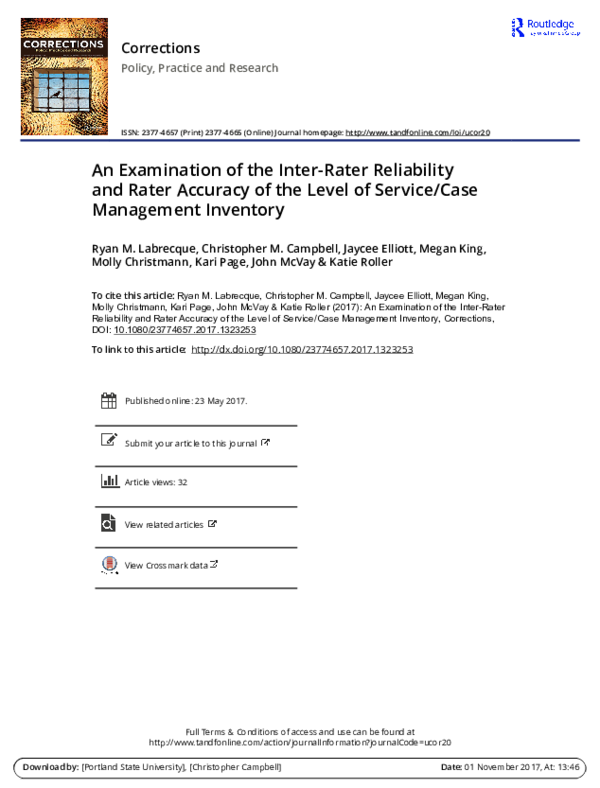 (PDF) An Examination of the Inter-Rater Reliability and Rater Accuracy ...