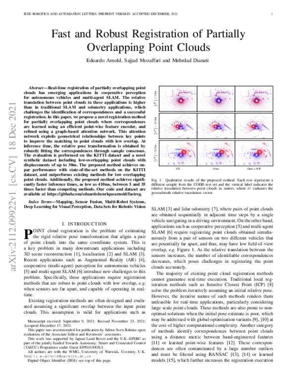 Pdf Fast And Robust Registration Of Partially Overlapping Point Clouds