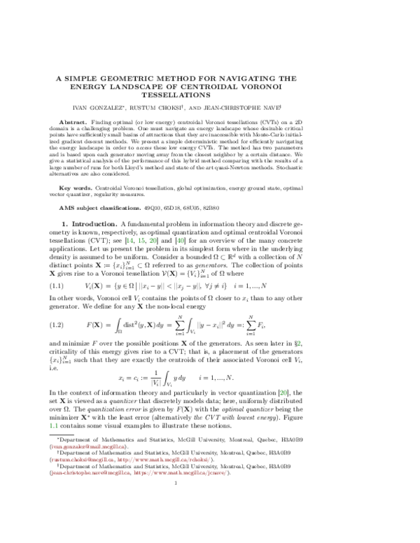 (PDF) A Simple Geometric Method for Navigating the Energy Landscape of ...