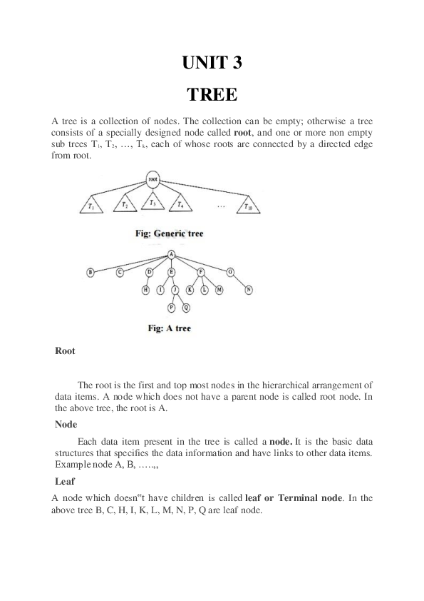 (PDF) Data Structure UNIT 3 TREE