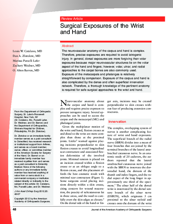(PDF) Surgical Exposures of the Wrist and Hand