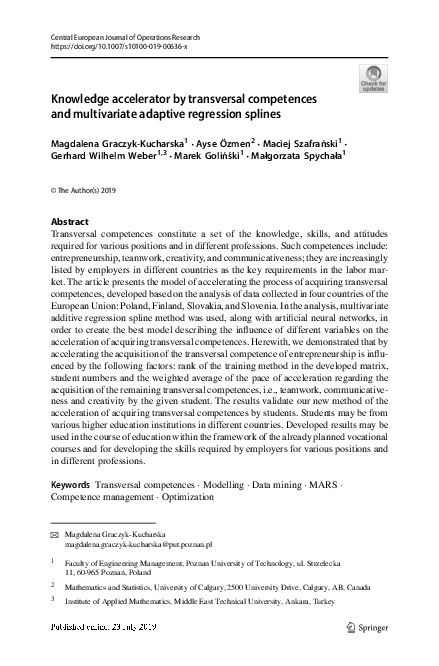 (PDF) Knowledge accelerator by transversal competences and multivariate adaptive regression ...