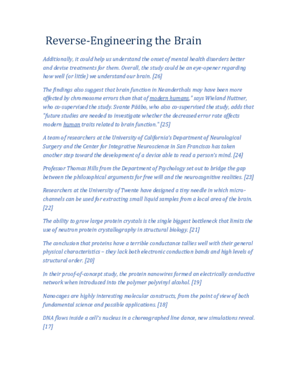 (PDF) Reverse-Engineering the Brain