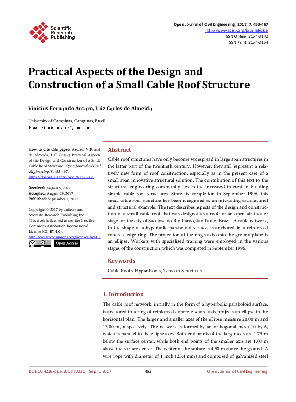 (PDF) Practical Aspects of the Design and Construction of a Small Cable ...