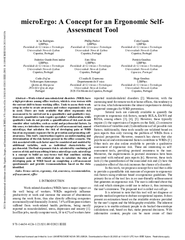 (PDF) microErgo: A Concept for an Ergonomic Self-Assessment Tool