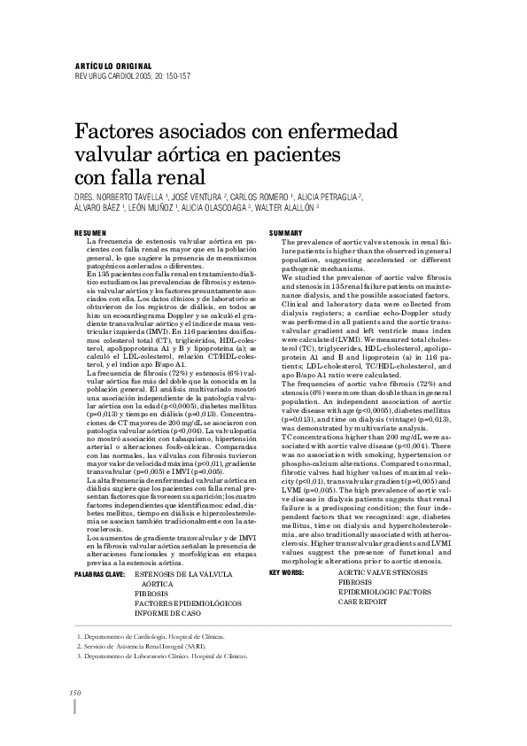 (PDF) Factores Asociados Con Enfermedad Valvular aórtica En Pacientes ...