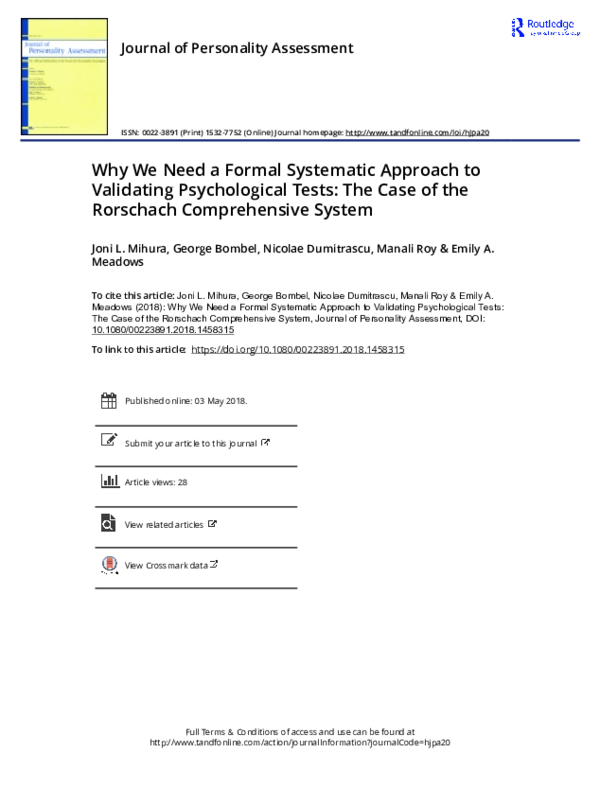 (PDF) Why We Need a Formal Systematic Approach to Validating ...