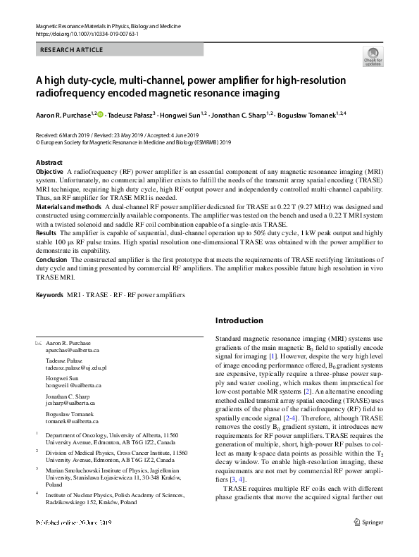 (PDF) A high duty-cycle, multi-channel, power amplifier for high ...