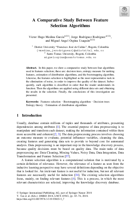 (PDF) A Comparative Study Between Feature Selection Algorithms