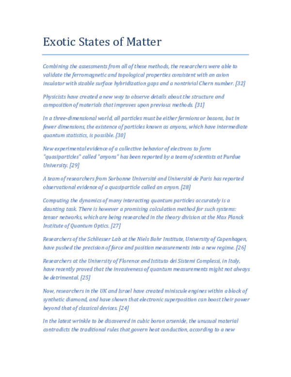 (PDF) Exotic States of Matter