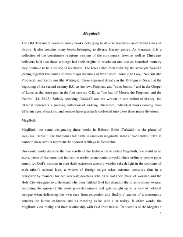 Pdf Megilot