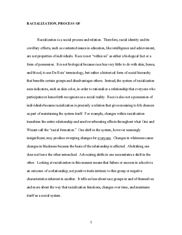 (PDF) Racialization