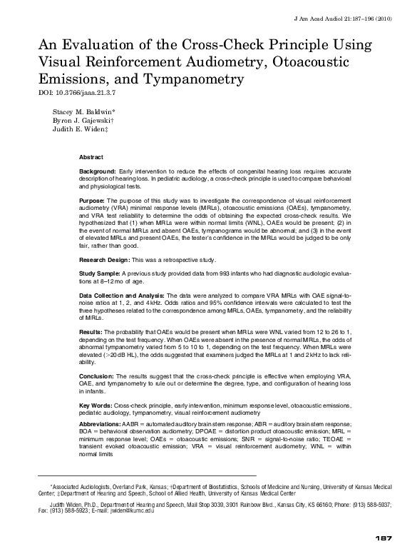 (PDF) An Evaluation of the Cross-Check Principle Using Visual ...