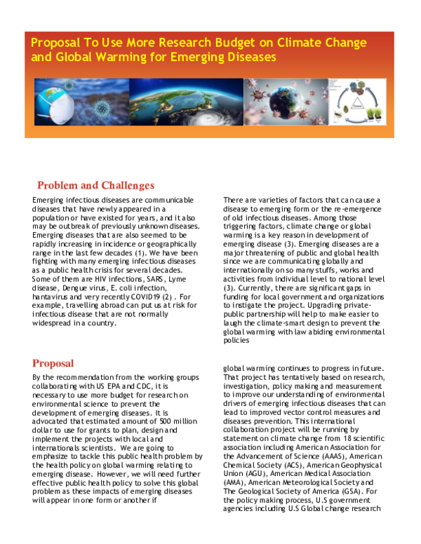 (PDF) Proposal To Use More Research Budget on Climate Change and Global ...