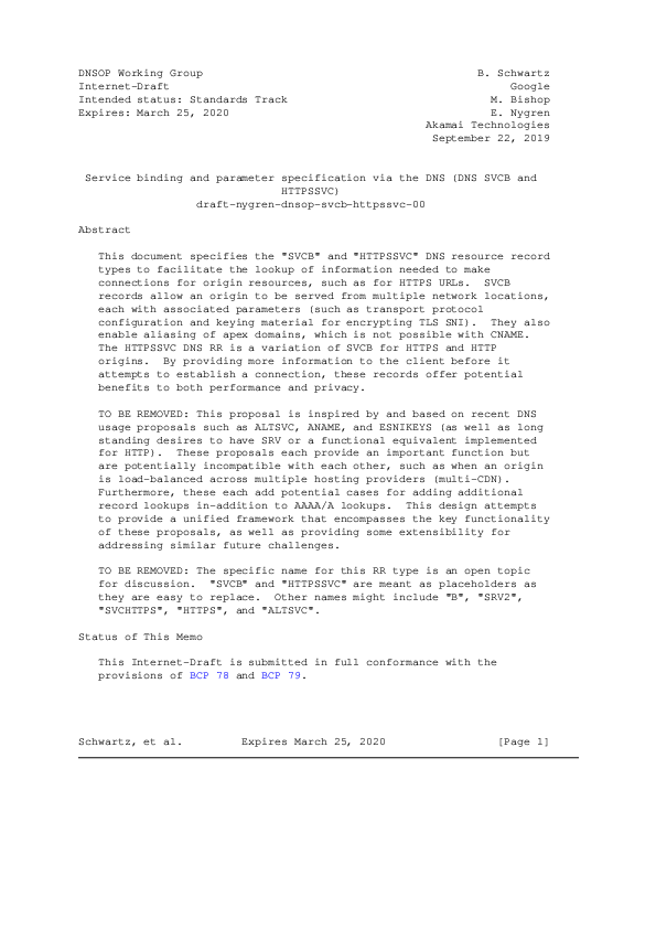 (PDF) Service binding and parameter specification via the DNS (DNS SVCB ...