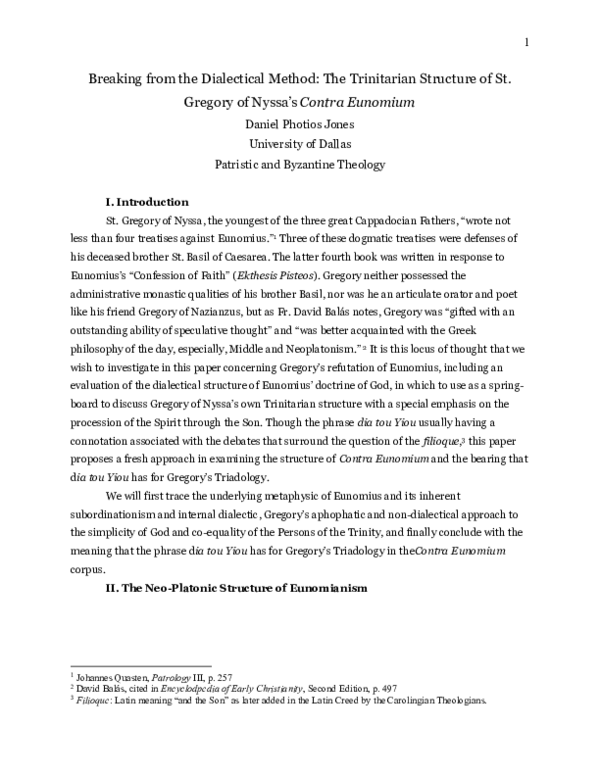 (PDF) Breaking from the Dialectical Method: The Trinitarian Structure ...