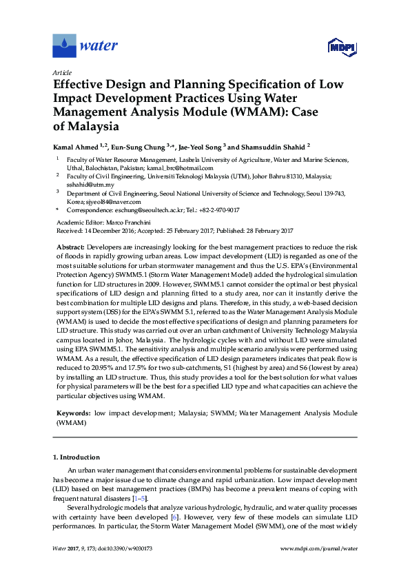 (PDF) Effective Design and Planning Specification of Low Impact Development Practices Using ...