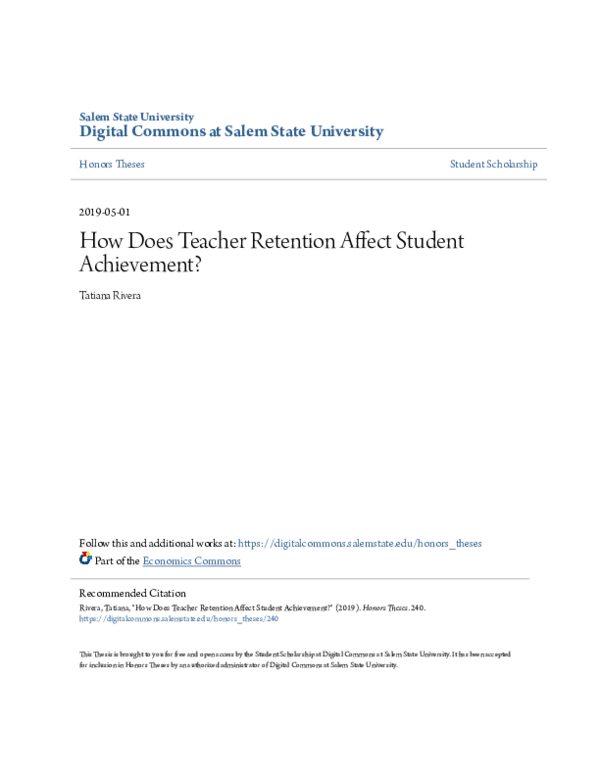 (PDF) How Does Teacher Retention Affect Student Achievement (PDF) How Does Teacher Retention Affect Student Achievement