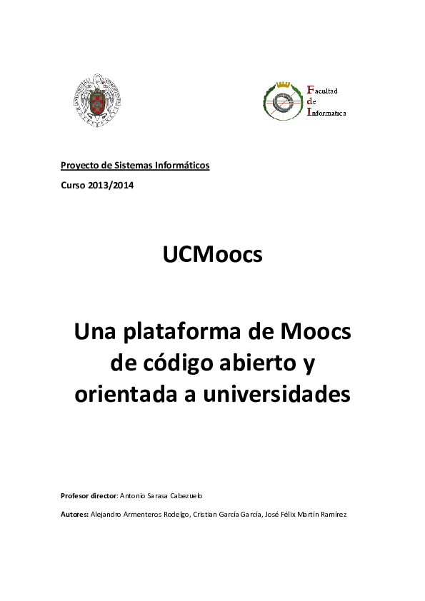 (PDF) UCMoocs: una plataforma de Moocs de código abierto y orientada a universidades | CRISTIAN ...