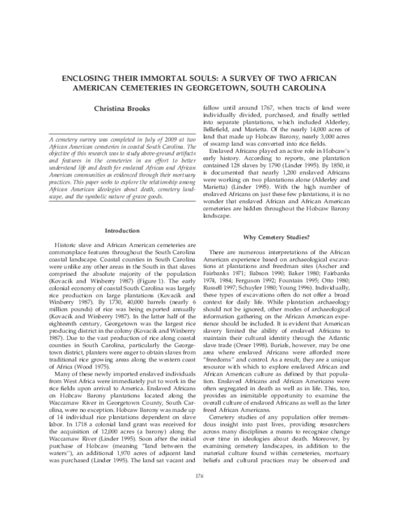 (PDF) Enclosing Their Immortal Souls: A Survey of Two African American ...