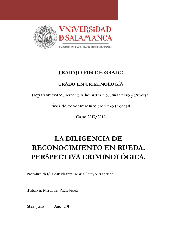 (PDF) The identity parade. Criminological perspective