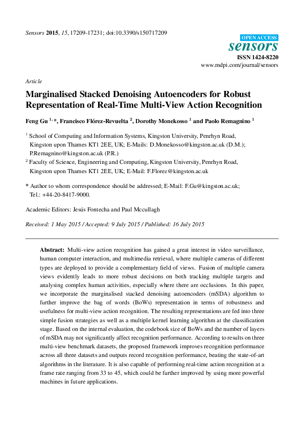 Pdf Robust Multi View Action Recognition Via Msda 