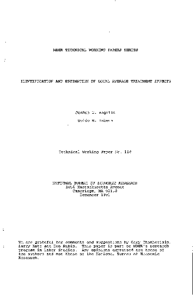 (PDF) Identification and Estimation of Local Average Treatment Effects
