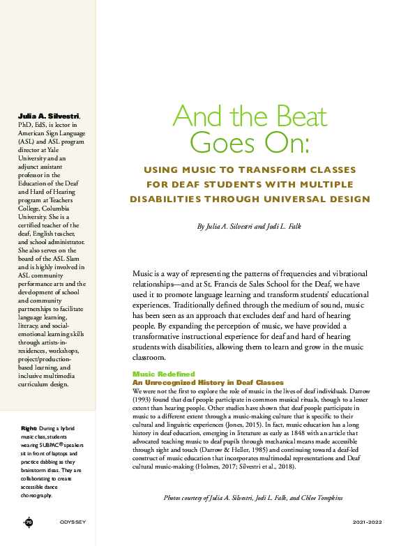 (PDF) And the Beat Goes On: Using Music to Transform Classes for Deaf ...