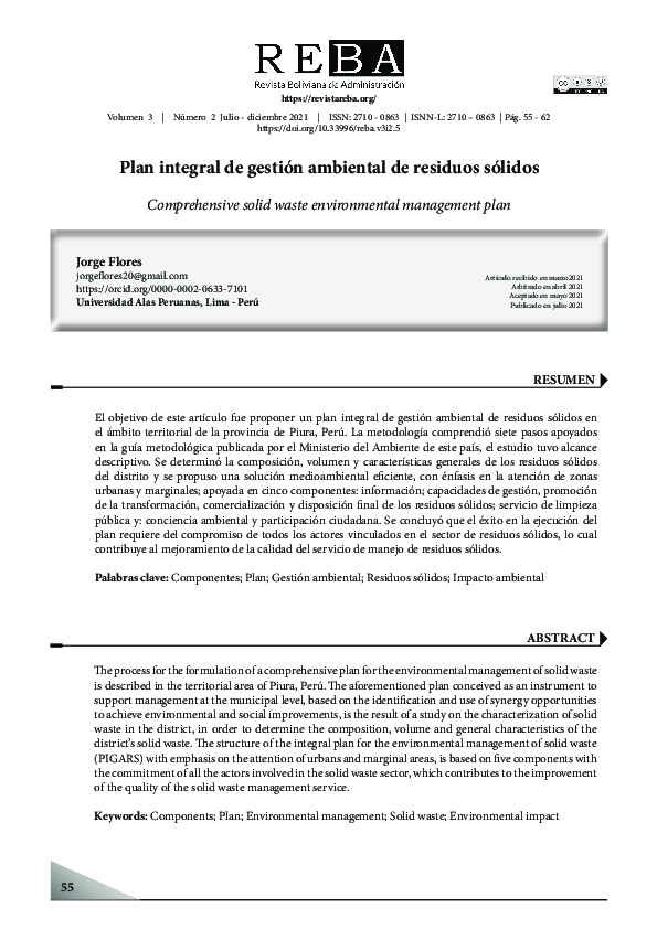 (PDF) Plan integral de gestión ambiental de residuos sólidos