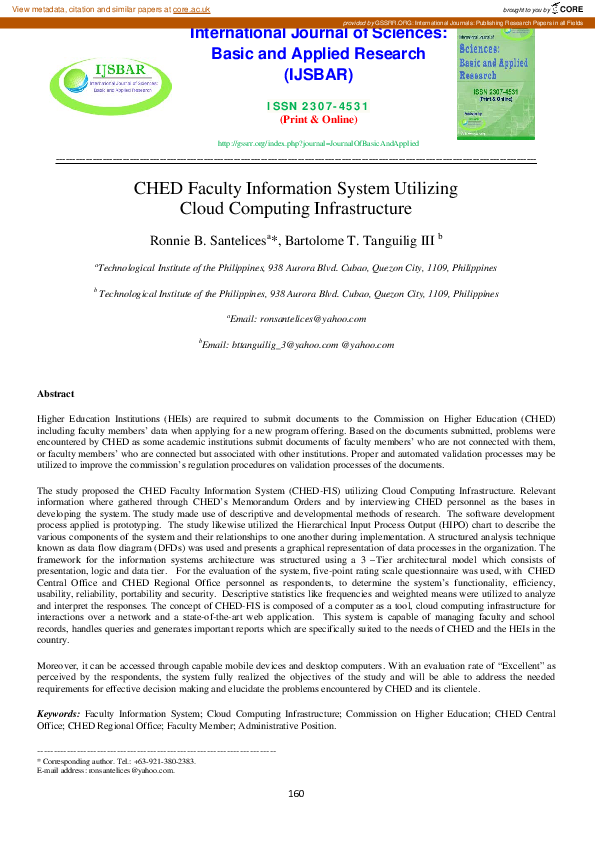 (PDF) CHED Faculty Information System Utilizing Cloud Computing ...