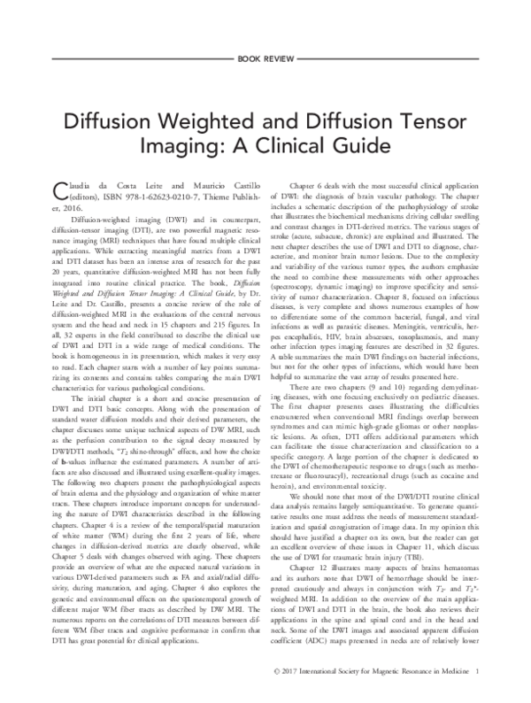 (PDF) Diffusion-Weighted and Diffusion Tensor Imaging in Fibromyalgia Patients: A Prospective ...
