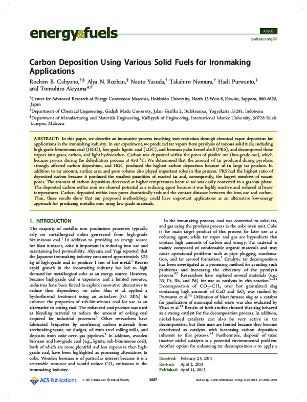 (PDF) Innovative Carbon Deposition for Ironmaking